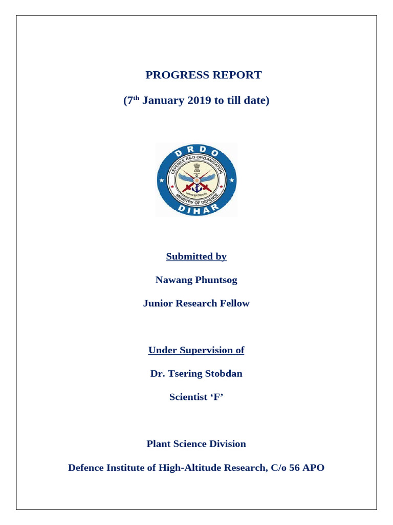 Nawang Progress Report Revised by DR Stobdan | PDF | Thermal Insulation | Heat Transfer