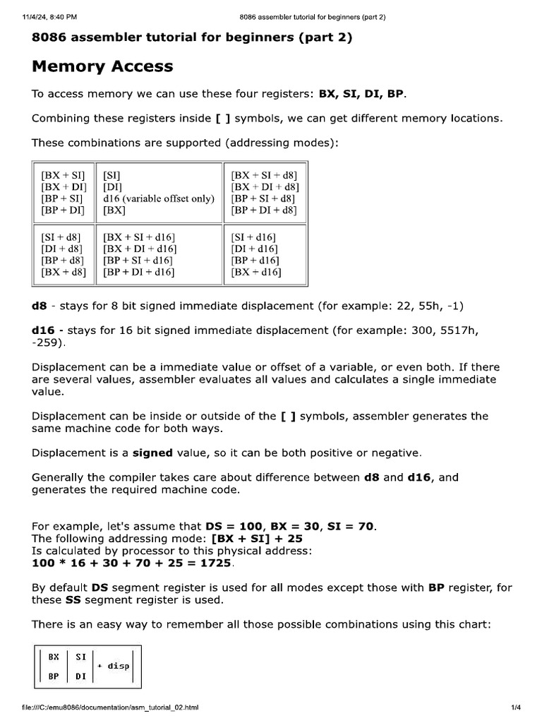 Assembler Tutorial Part2 | PDF