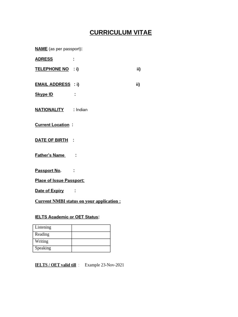 Nursing CV Sample for Ireland | PDF | Nursing | Hospital
