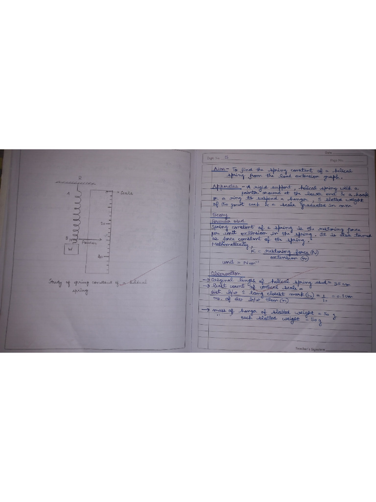 Experiment Spring Constant | PDF