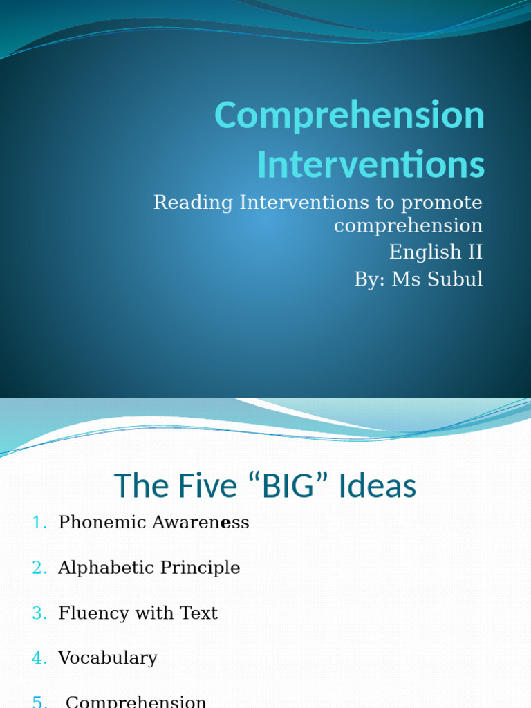 ComprehensionInterventionsPPfinal 09102023 020051pm | PDF | Reading ...