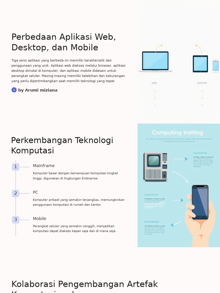 Perbedaan Aplikasi Web Desktop Dan Mobile Pdf Komputer
