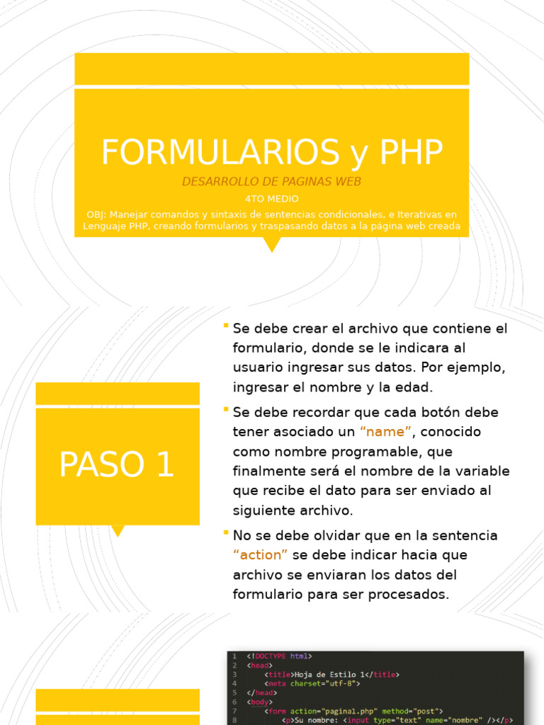 FORMULARIOS y PHP | PDF | Php | Lenguaje de programación