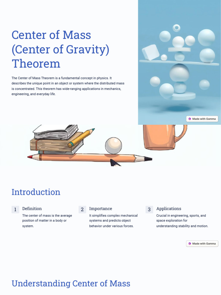 Center-of-Mass-Center-of-Gravity-Theorem | PDF | Center Of Mass | Mass