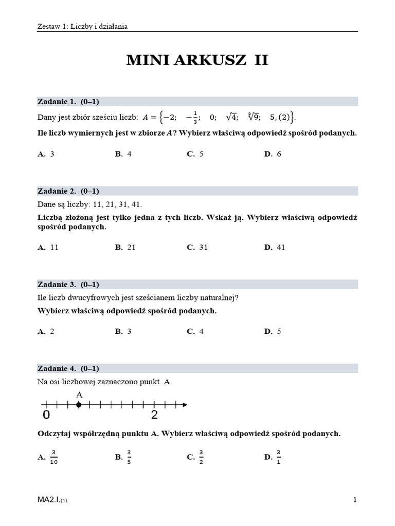 Liczby I Działania MA2 | PDF
