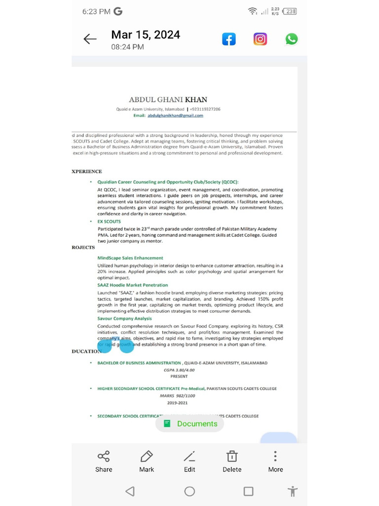 Abdul Ghani CV | PDF