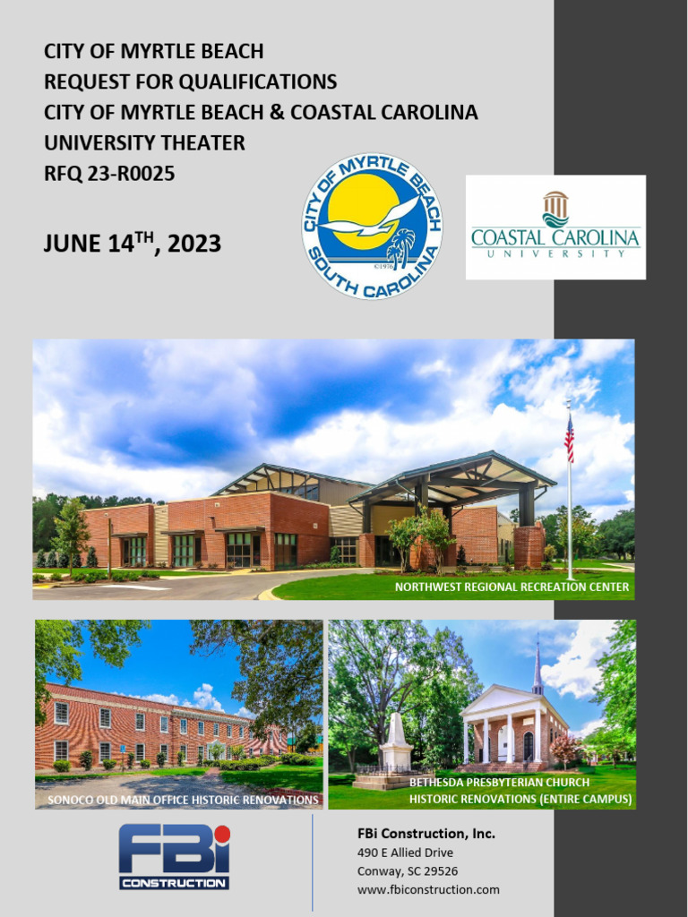 City of MB Ccu Theater - RFQ 23-r0025 FBI Construction | PDF | Technology & Engineering