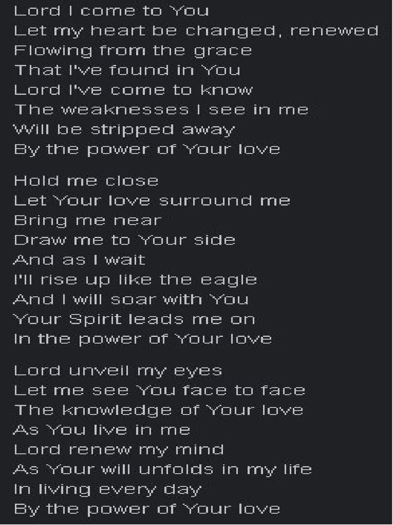 Power of Love (Lyrics) | PDF