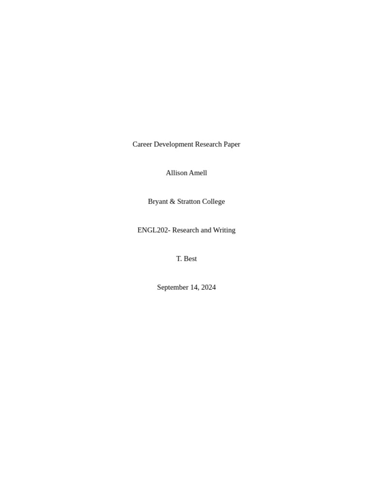 Career Development Research Paper | PDF | Foster Care | Policy