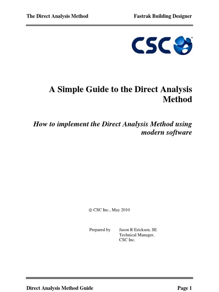 Direct Analysis Method Guide | PDF | Structural Analysis | Structural Load