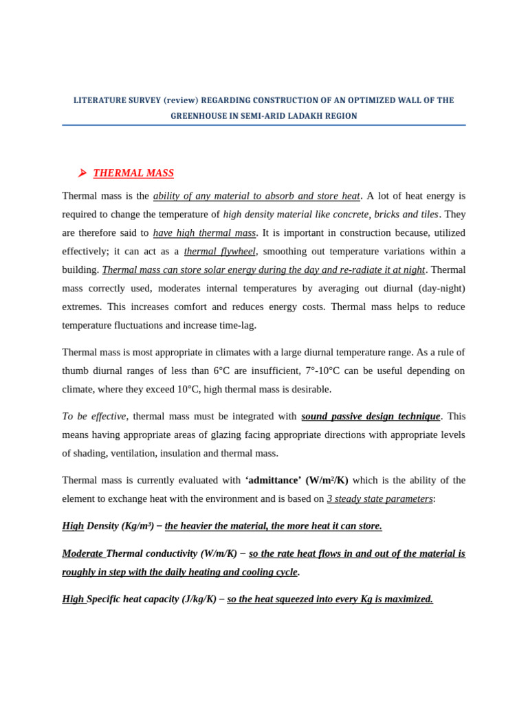 Literature Survey For Optimised Solar Passive Greenhouse | PDF | Heat ...