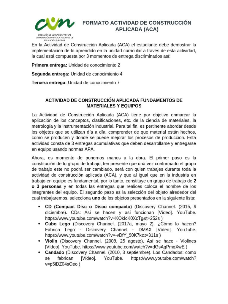 ACA 1 | PDF | Química | Youtube