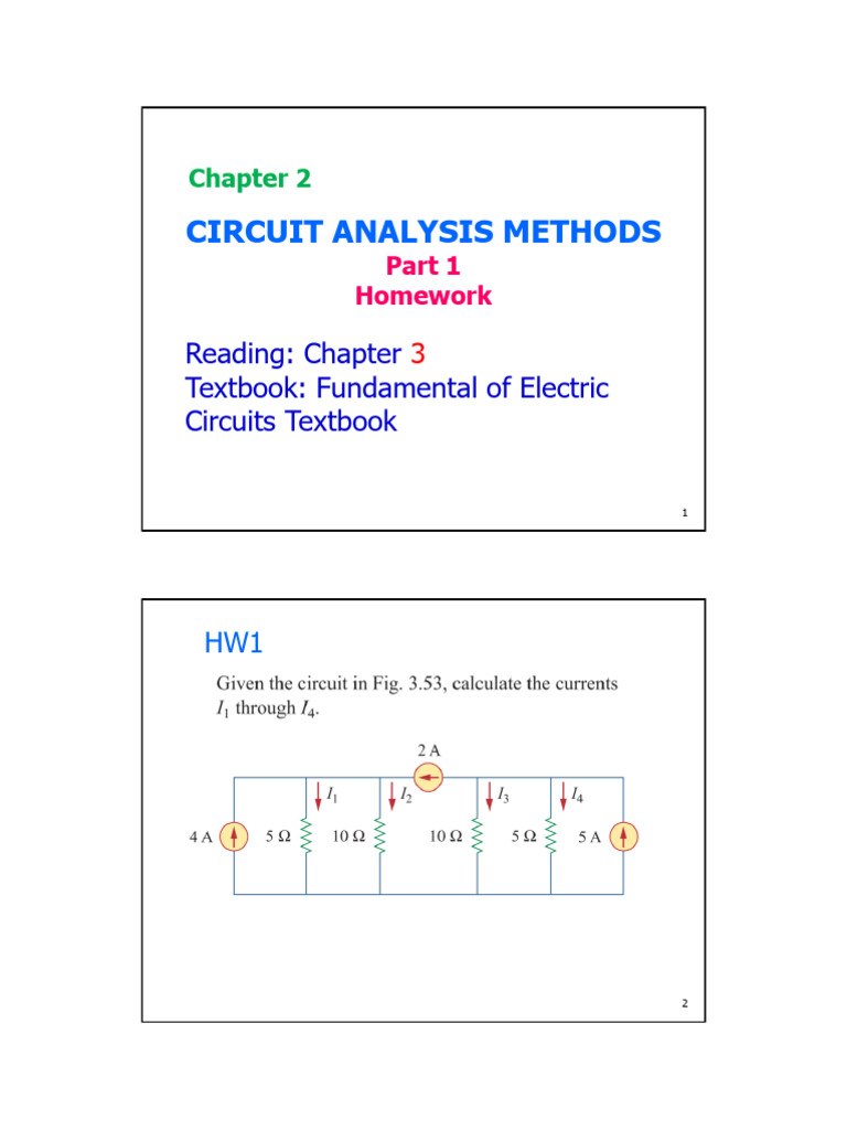 Ch2 - Circuit Analysis Methods - p1 - HW | PDF | Science & Mathematics