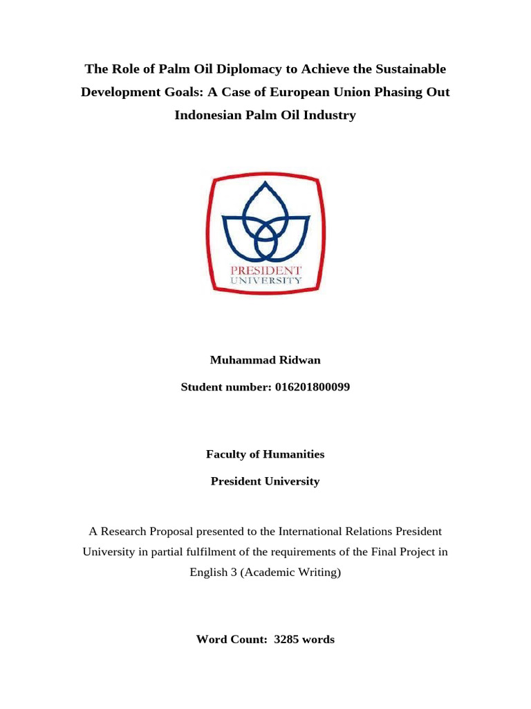 Muhammad Ridwan - Diplomacy 2 - Final Research Proposal | PDF ...
