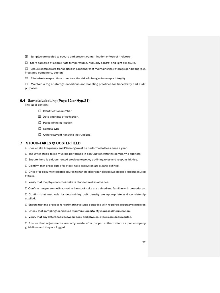 Checklist 22 for mining mineral process plant | PDF