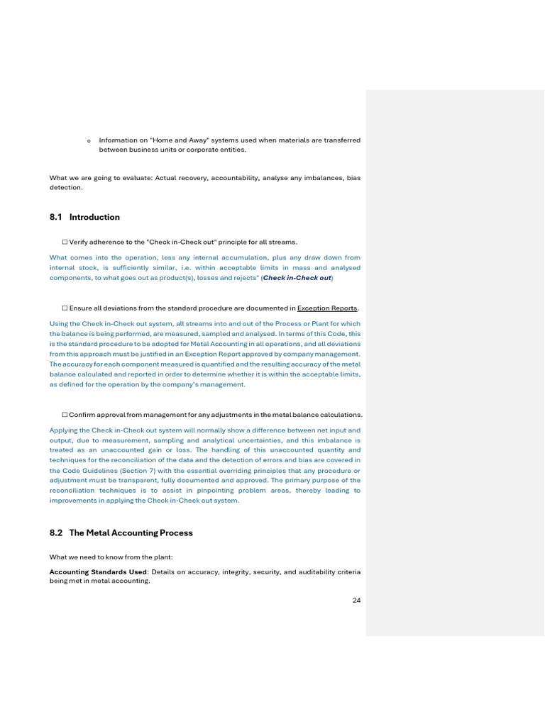 Checklist 24 For Mining Mineral Process Plant | PDF