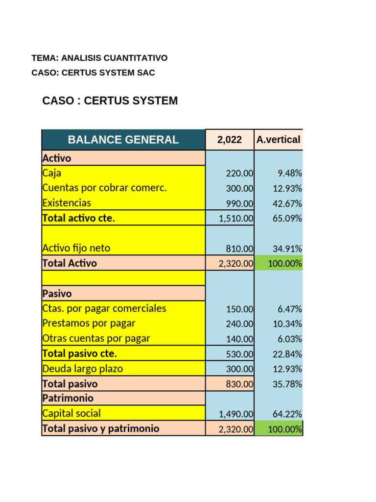 Análisis Financiero Certus System SAC | PDF | Capital de trabajo | Deuda