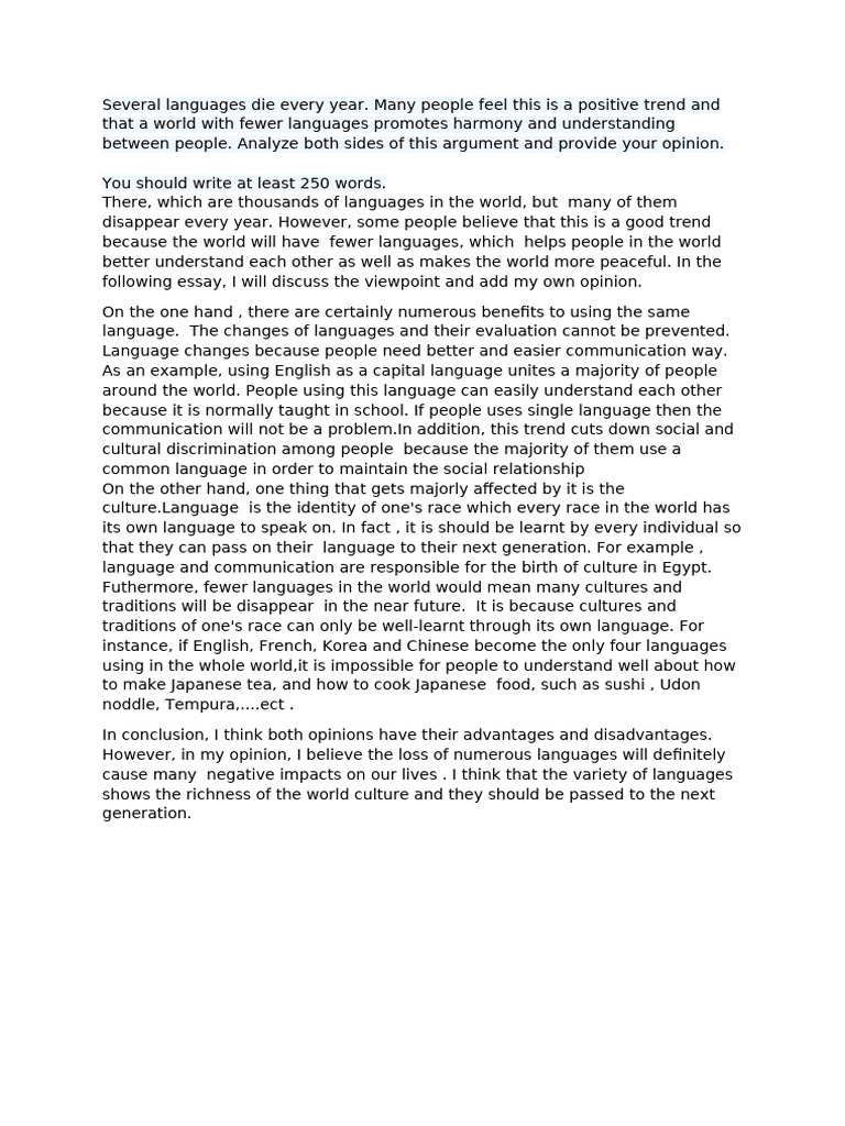 Language Loss: Pros and Cons Analysis | PDF | Human Communication