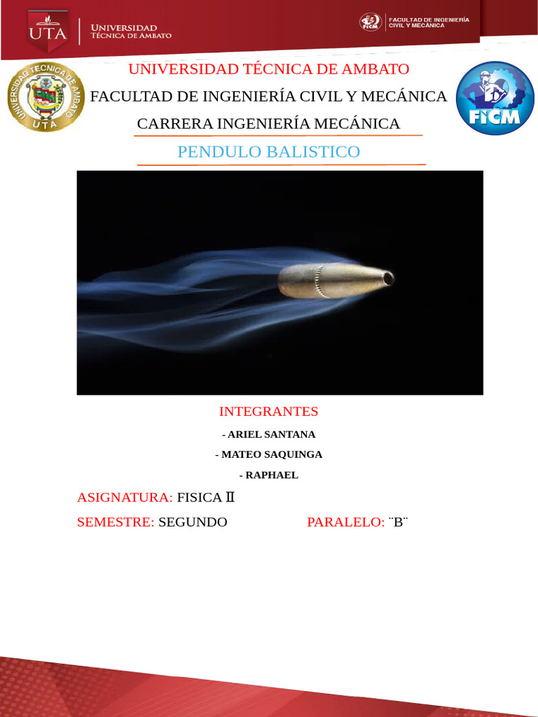 Péndulo Balístico | PDF | Cantidades fisicas | Física