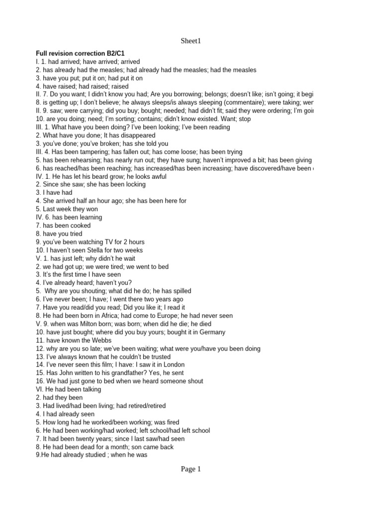 Full Revision Correction B2 C1 | PDF