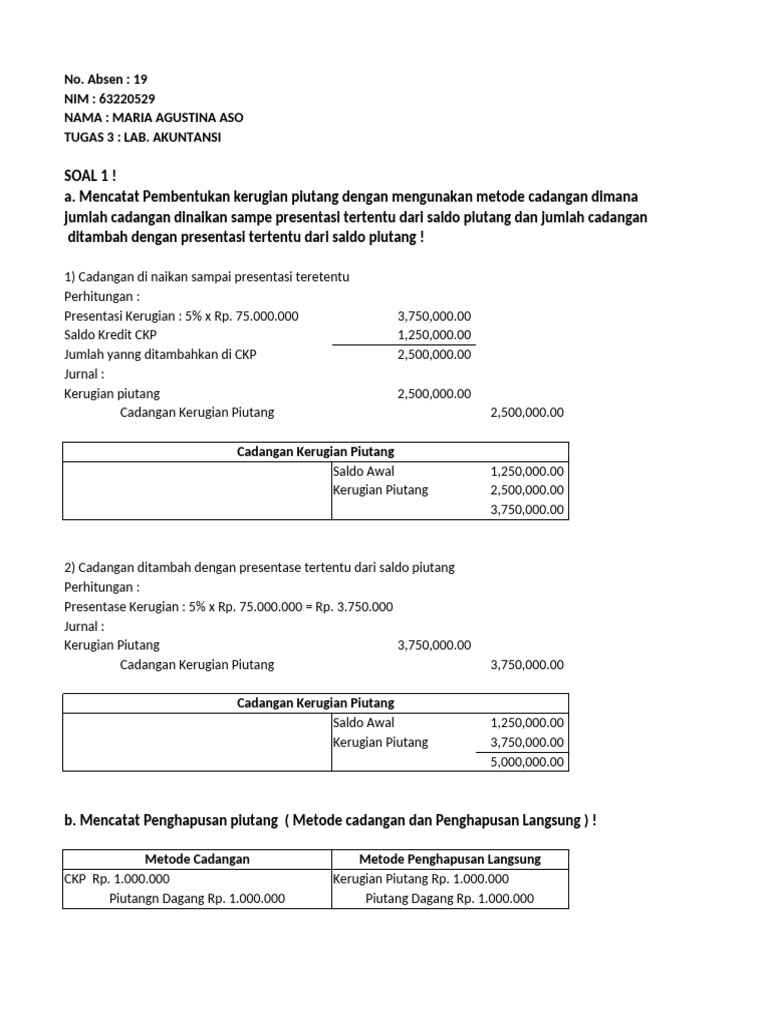 Tugas 3 Lab Akuntansi-1 | PDF
