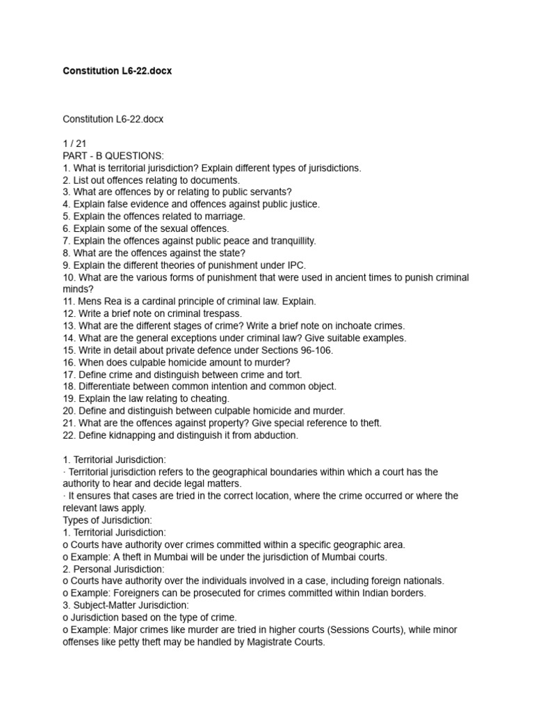 Constitution L6-22 | PDF | Crimes | Crime & Violence
