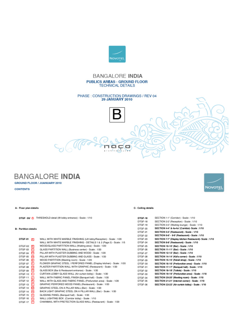 Novotel Bangalore Construction Details | PDF | Wall | Buildings And ...
