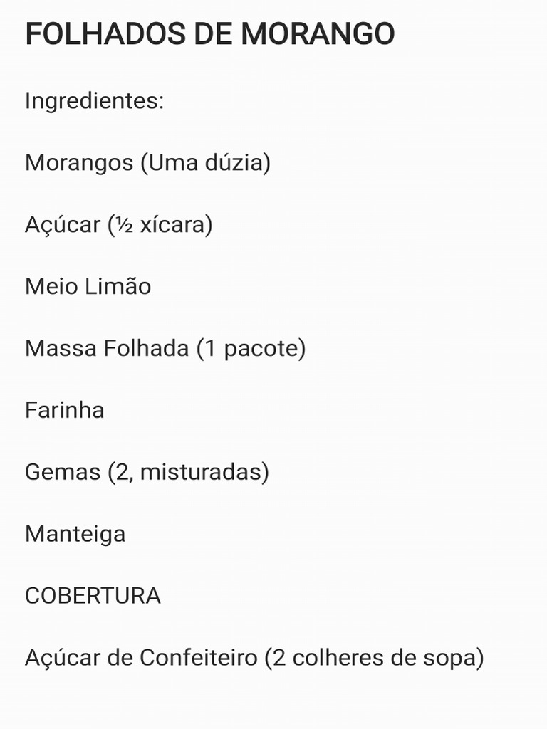 Folhados de Morango | PDF