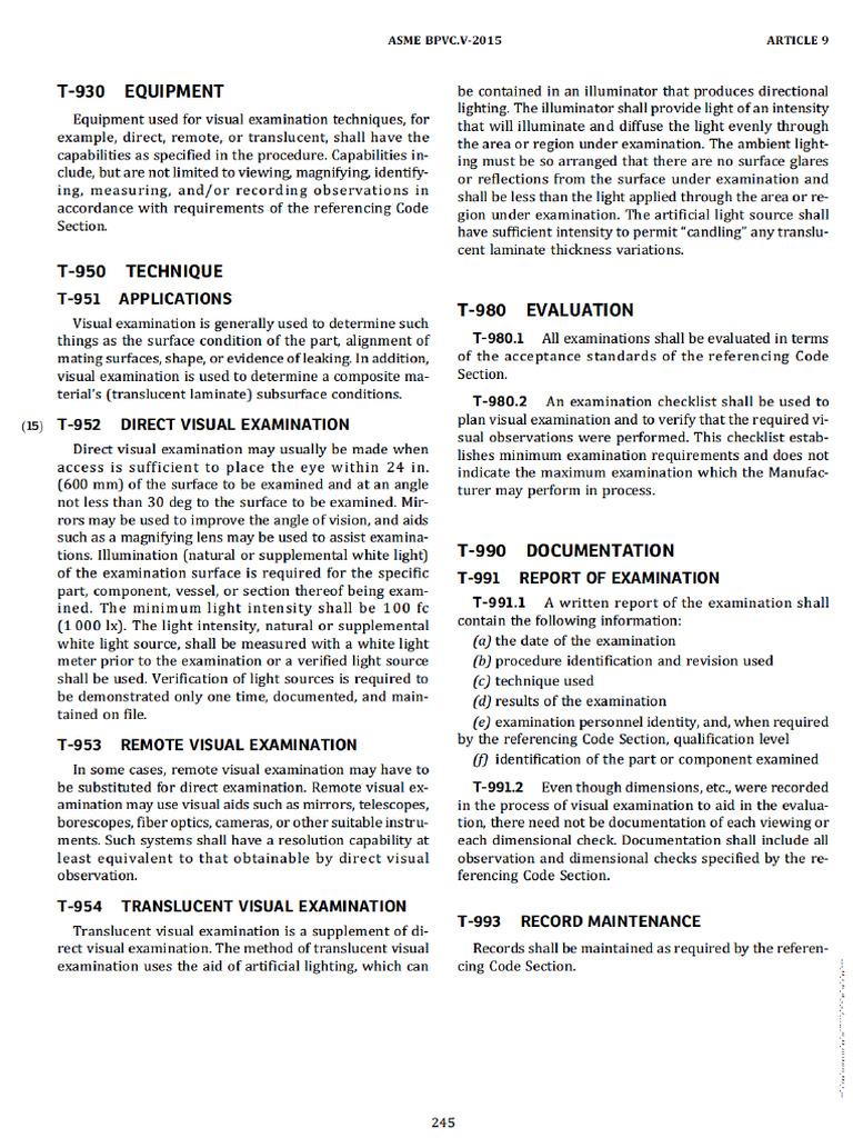 Extract ASME V Art 9 VT Pag2 | PDF
