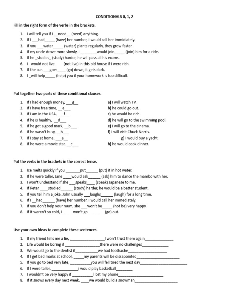 Mixed Conditionals practice | PDF | Language Mechanics | Linguistic ...
