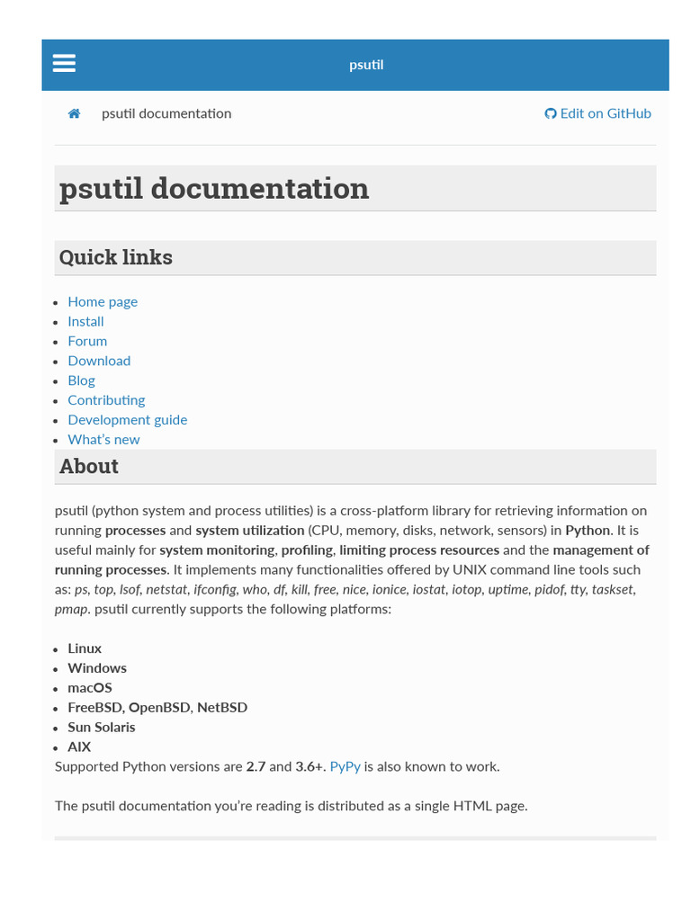 psutil | PDF | Network Socket | Process (Computing)