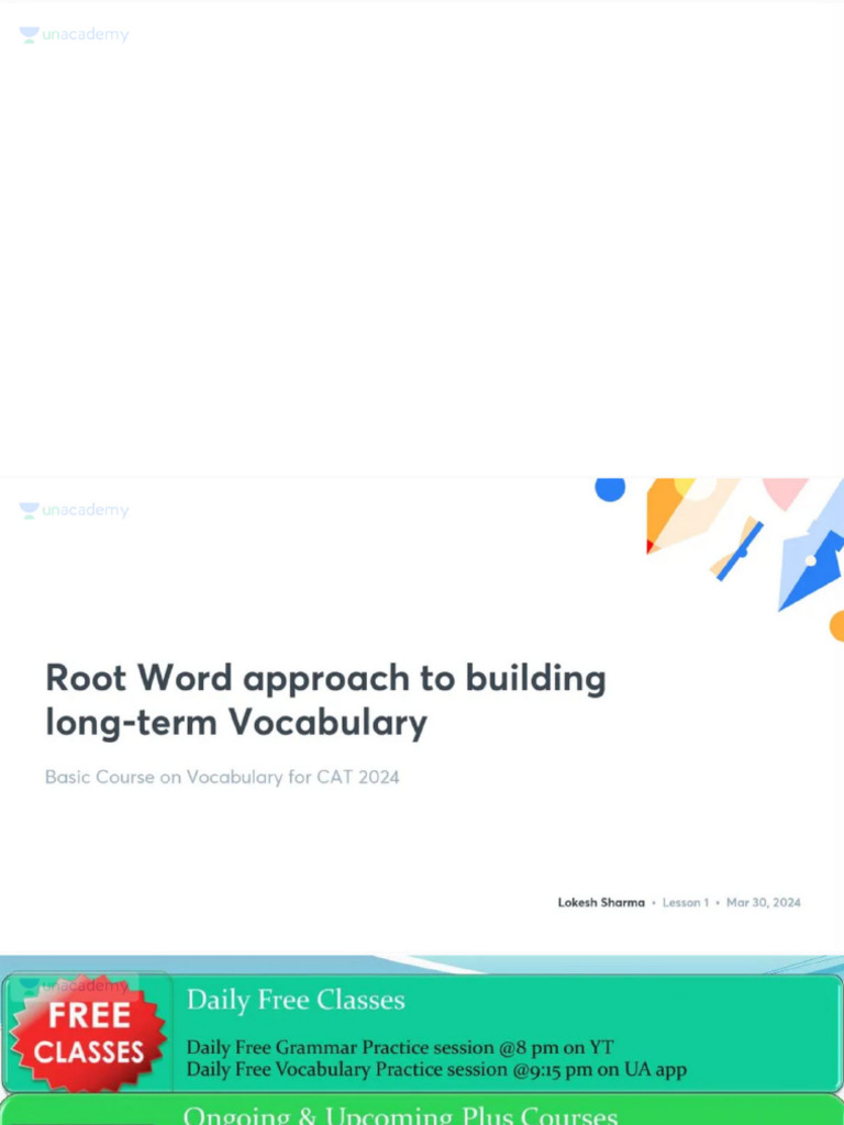 Vocab 1st Class Root - Word - Approach - To - Building - Longterm | PDF