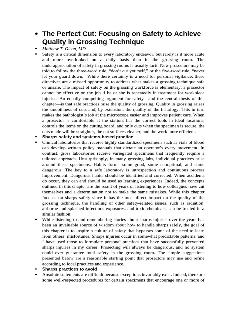 The Perfect Cut For Pathology | PDF | Pathology
