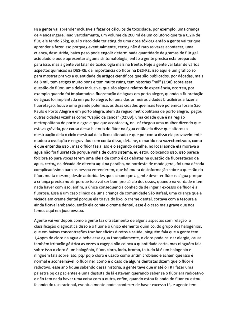 V - Cálculos | PDF | Flúor | Dente humano