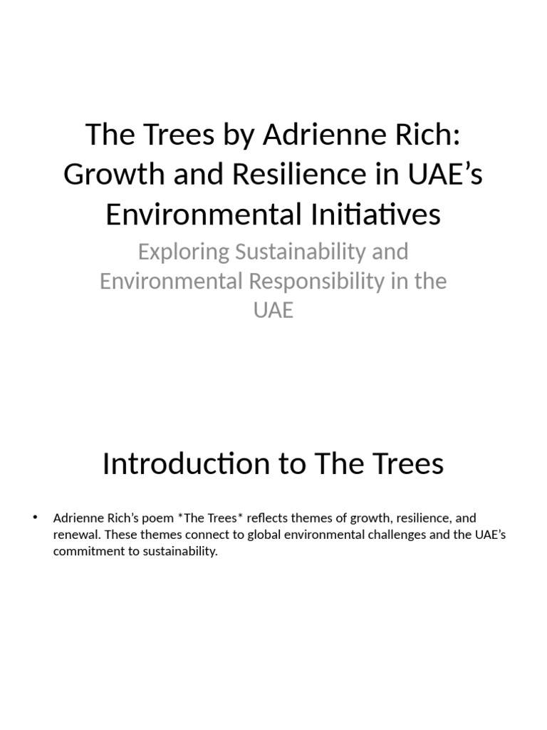 UAE Environmental Initiatives Presentation | PDF | Sustainability ...