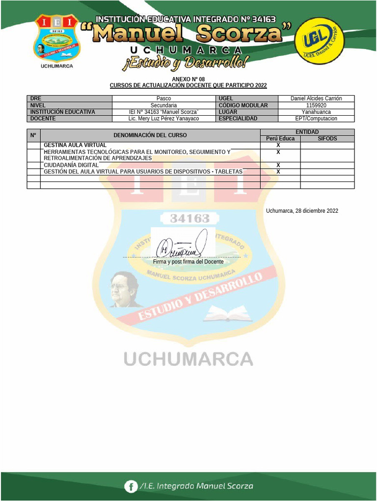 Anexo 8 - Curso Perueduca | PDF