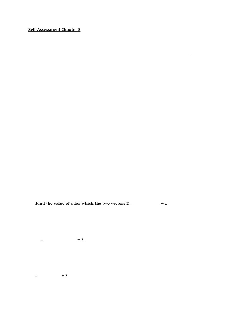 Self Assessment Chapter 3 | PDF