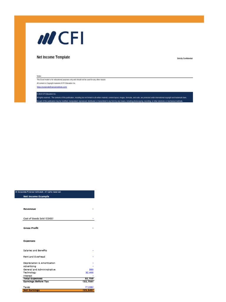 Net Income Template | PDF
