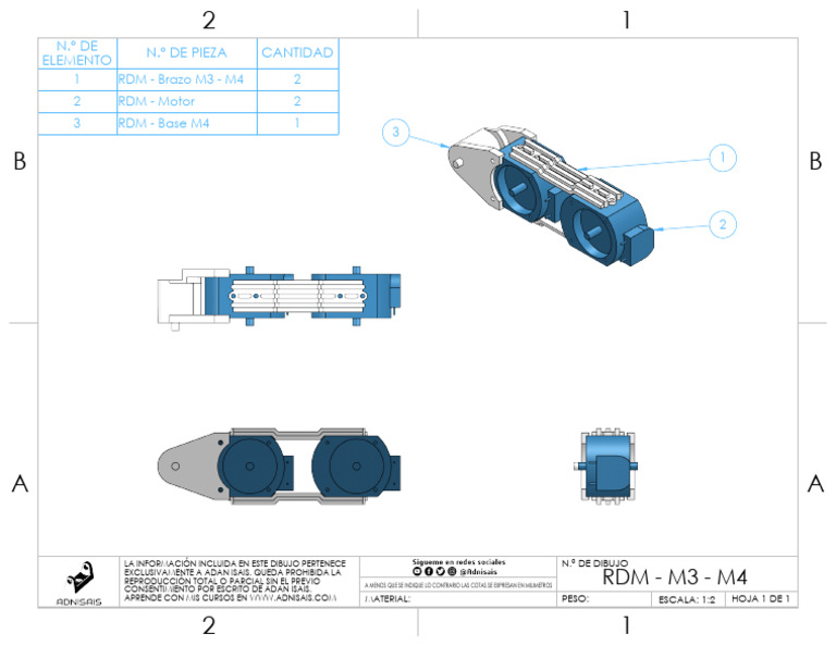 RDM - M3 - M4: 1 RDM - Brazo M3 - M4 2 2 RDM - Motor 2 3 RDM - Base M4 ...