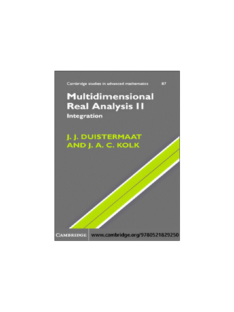 Multidimensional Real Analysis II - Integration | PDF