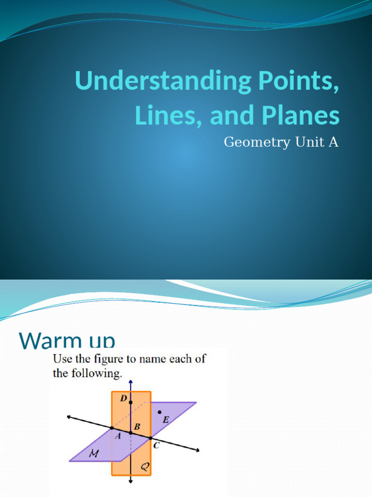 Geo A1 - Understanding Points, Lines, and Planes | PDF