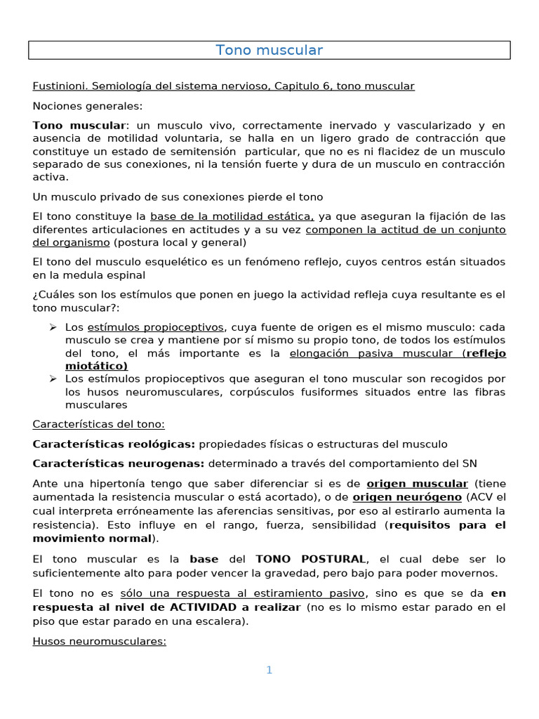Teoria de Tono Muscular | PDF | Codo | Sistema musculoesquelético