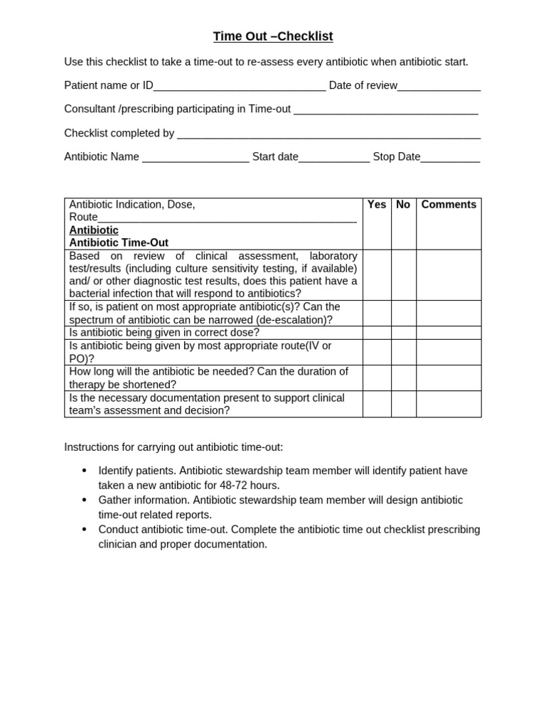 Antibiotic Time Out | PDF