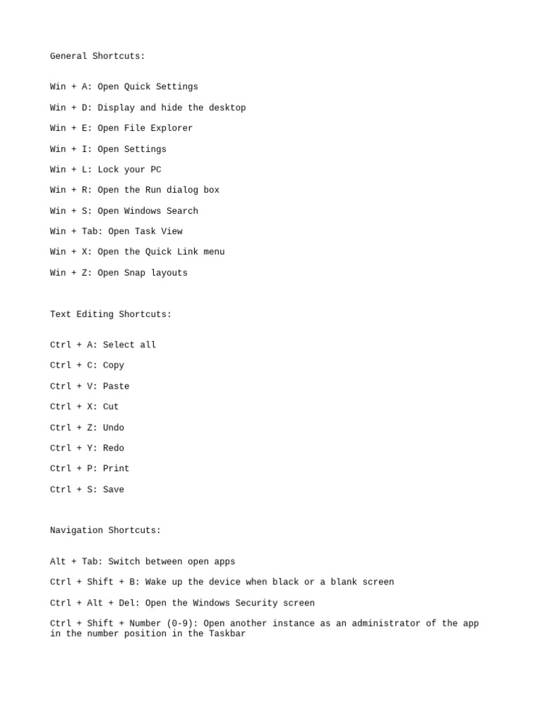 Essential Windows Keyboard Shortcuts | PDF | Teaching Methods ...