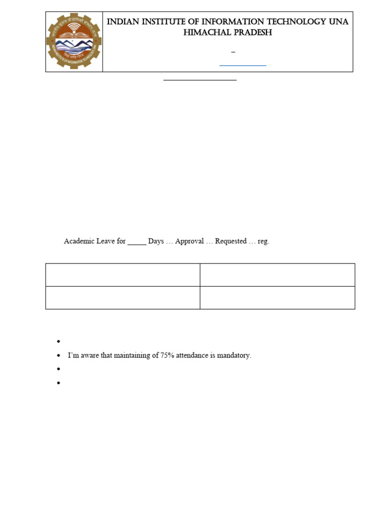 Academic Leave Form For Students | PDF