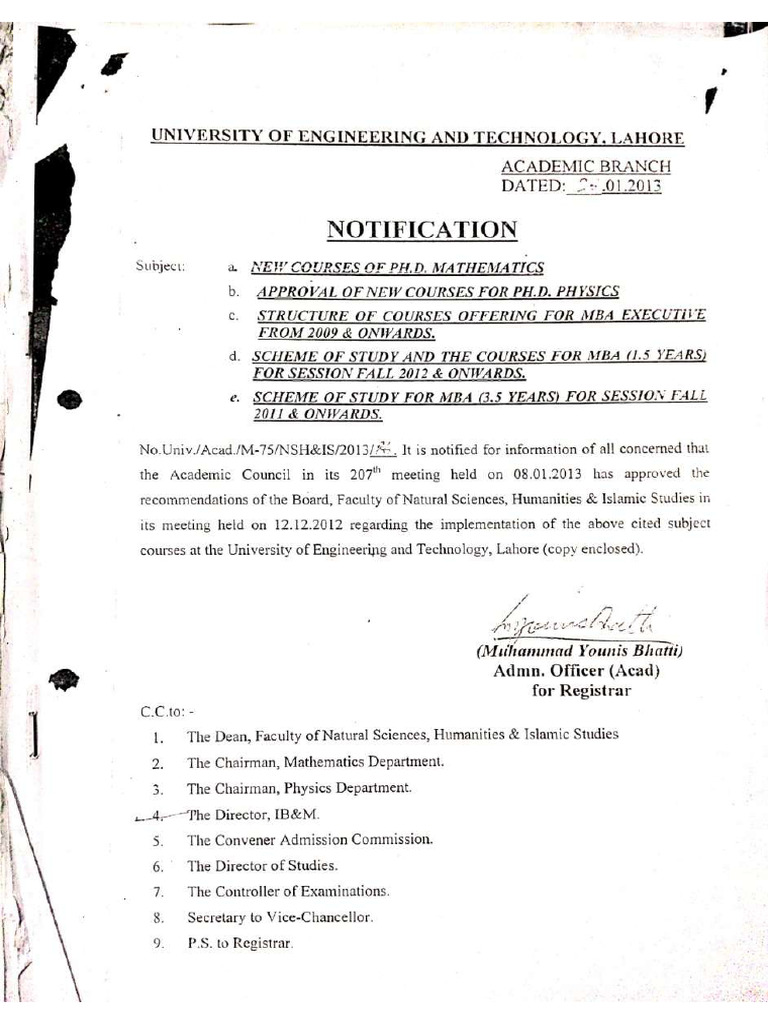 Program Commencement Dates | PDF