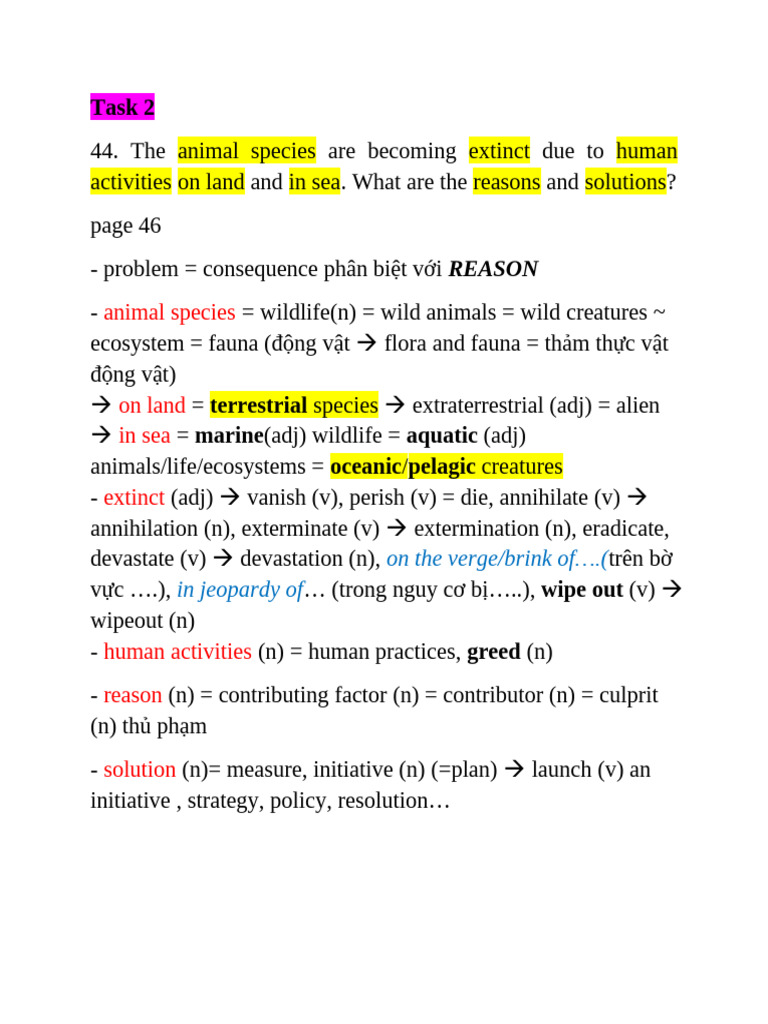 Animal Extinction Reasons Solutions | PDF | Physical Geography ...