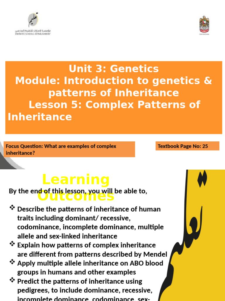 CA Lesson 05 Complex Patterns of Inheritance | PDF | Dominance (Genetics) | Genotype