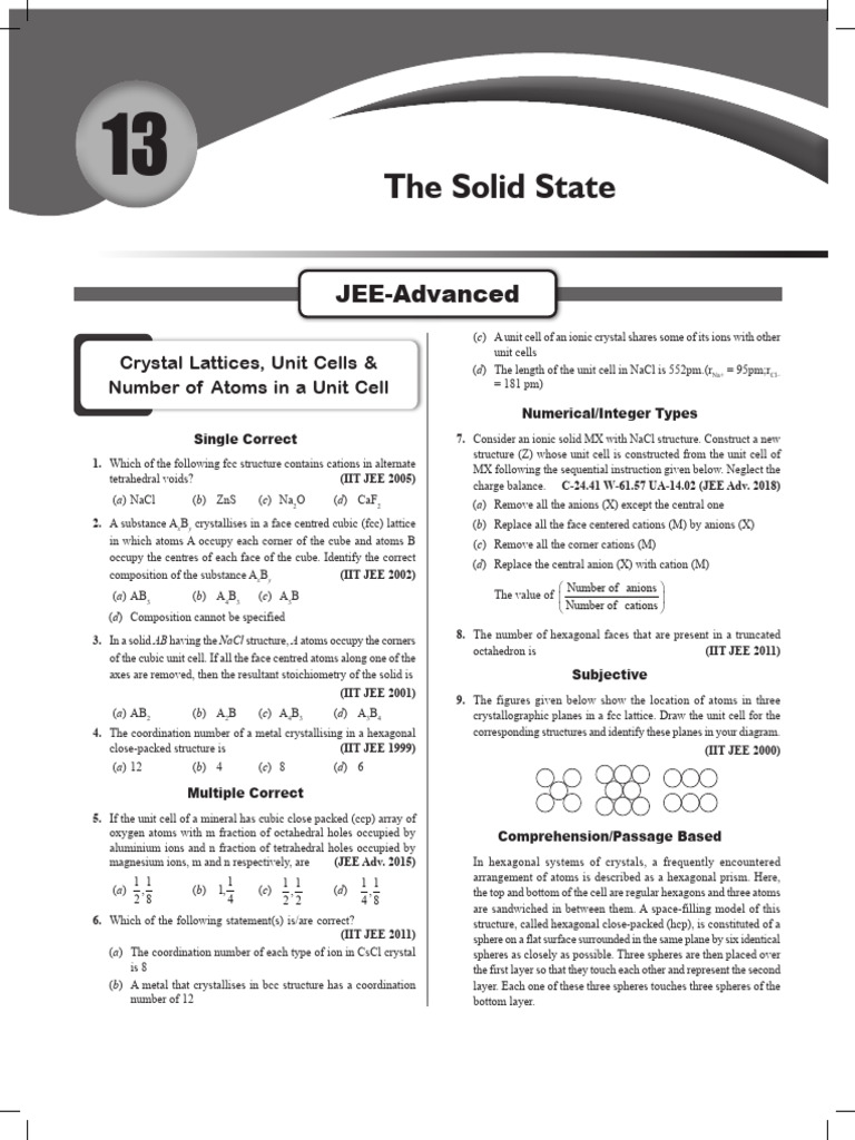13_The Solid State | PDF | Crystal Structure | Area