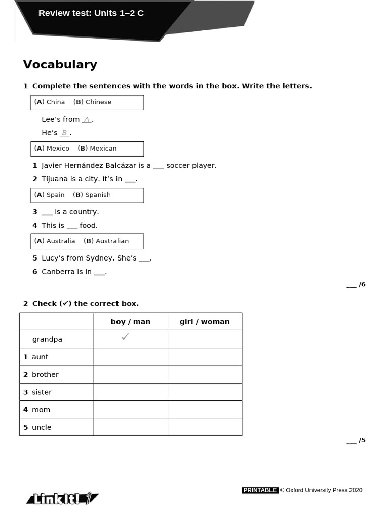 Li L1 Review Test Units 1 2 C Pdf